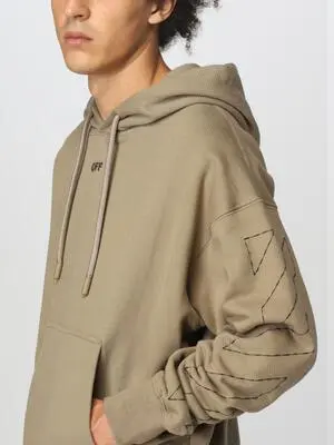 Off-White Embroidered Logo Cotton Sweatshirt