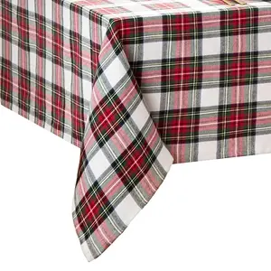 ELRENE HOME FASHIONS Christmas Classic Holiday Plaid Cotton Tablecloth, 120 X 60 - Multi