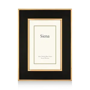 SIENA Enamel With Gold Frame, 4 X 6 - Black