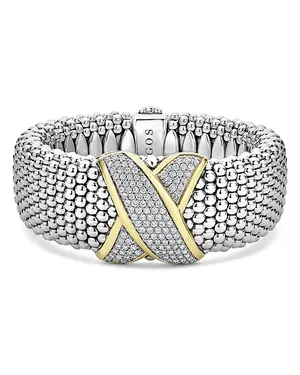 Lagos 18k Yellow Gold & Sterling Diamond Bracelet - Silver