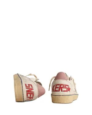 GOLDEN GOOSE Ball Star Glitter Low Top Sneakers - Tan/silver