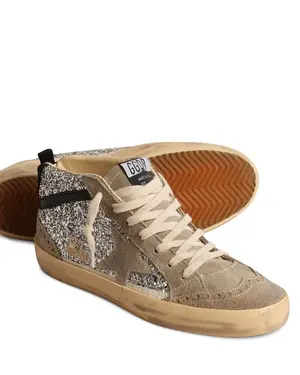 GOLDEN GOOSE Mid Star Glitter Mid Top Sneakers
