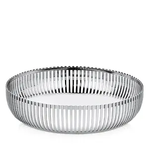 ALESSI Round Basket, Medium - Silver