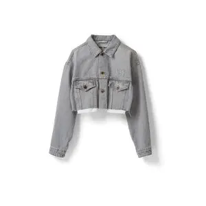 Miu Miu Denim Blouson Jacket - Grey