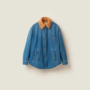 Miu Miu Embroidered Denim Blouson Jacket