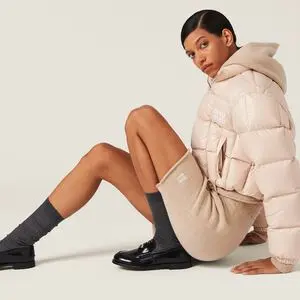 Miu Miu Cropped Nylon Down Jacket