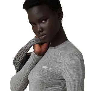 Miu Miu Cashmere And Silk Sweater - Grey