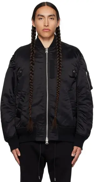 Sacai Sacai Black Vented Bomber Jacket - 001 Black