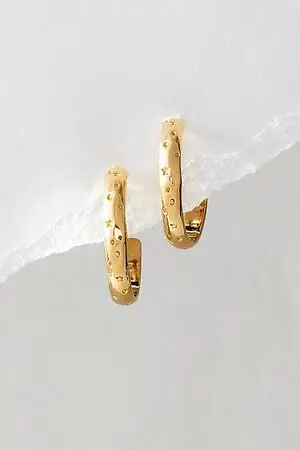 STUDIO GRUN Speckled Hoop Earrings - Gold