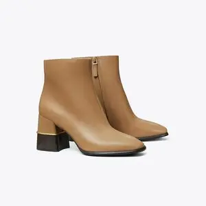 Tory Burch Leather Ankle Boots - Almond Flour
