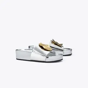 Tory Burch Patos Mismatched Slide - Argento