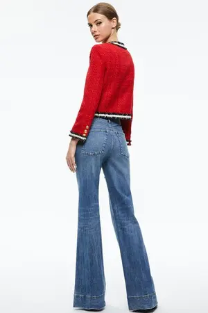 Alice + Olivia Landon Tweed Cropped Jacket