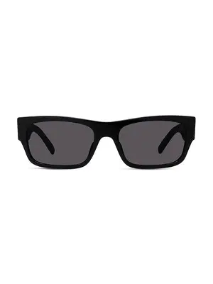 Givenchy 4g 56mm Rectangular Sunglasses - Black Smoke