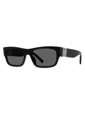 Givenchy 4g 56mm Rectangular Sunglasses - Black Smoke