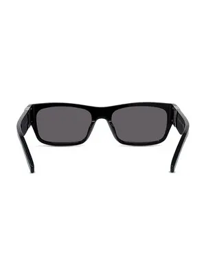 Givenchy 4g 56mm Rectangular Sunglasses - Black Smoke