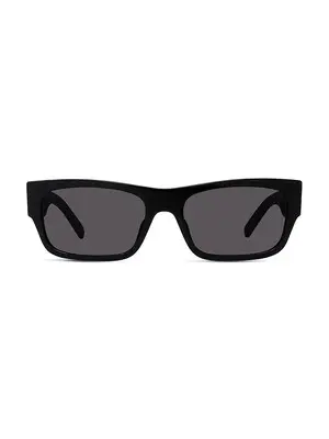 Givenchy 4g 56mm Rectangular Sunglasses - Black Smoke