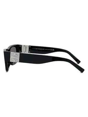 Givenchy 4g 56mm Rectangular Sunglasses - Black Smoke