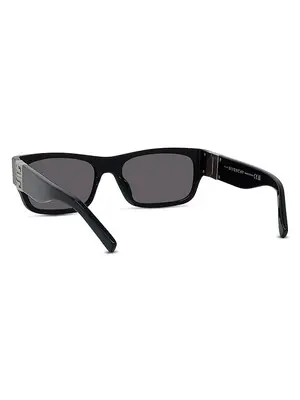 Givenchy 4g 56mm Rectangular Sunglasses - Black Smoke