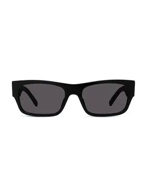 Givenchy 4g 56mm Rectangular Sunglasses - Black Smoke