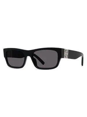 Givenchy 4g 56mm Rectangular Sunglasses - Black Smoke