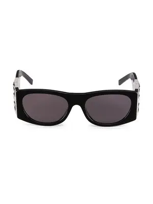 Givenchy 4g 56mm Rectangular Sunglasses Shiny Black