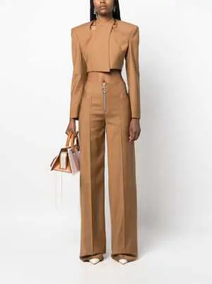 ALEKSANDRE AKHALKATSISHVILI Cropped Wool Wrap Blazer
