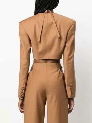 ALEKSANDRE AKHALKATSISHVILI Cropped Wool Wrap Blazer