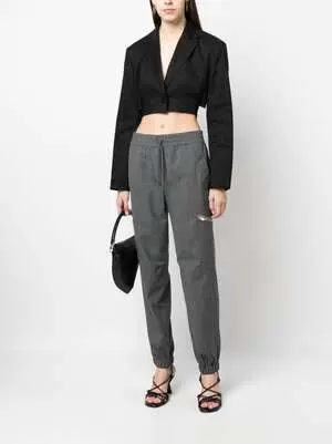 SEMICOUTURE Tapered Drawstring Trousers - Grey