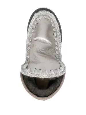 Mou Crochet Stitch-trim Sneaker Boots - Grey