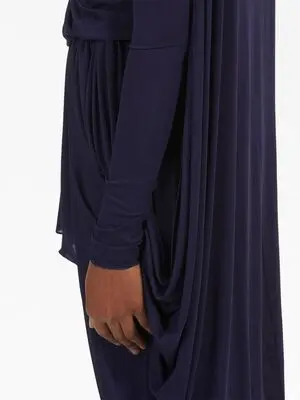 FERRAGAMO Asymmetric Draped Long-sleeve Dress