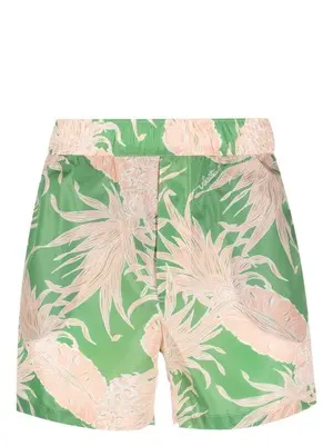 Valentino Garavani Pineapple-print Swim Shorts - Green