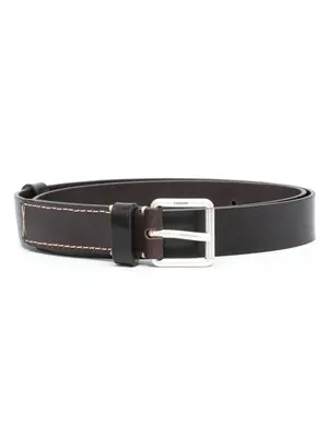LEMAIRE Logo-engraved Leather Belt - Brown