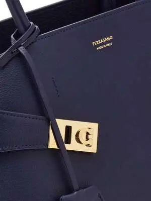 FERRAGAMO Hug Leather Tote - Blue