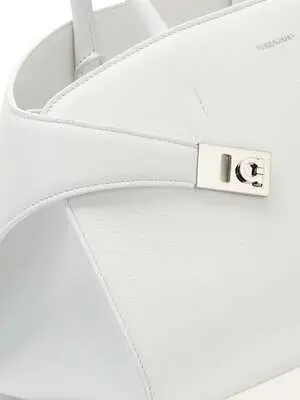 FERRAGAMO Small Hug Leather Tote Bag - White