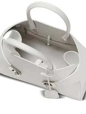 FERRAGAMO Small Hug Leather Tote Bag - White