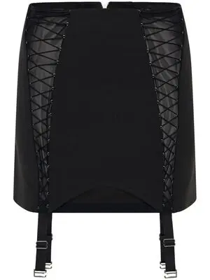 DION LEE Lace-up Mini Skirt
