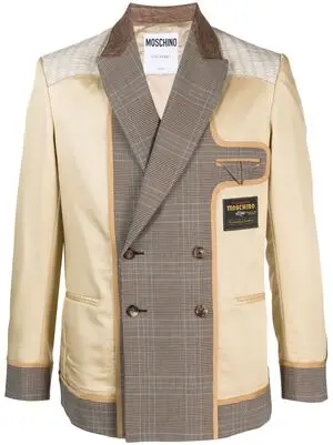 Moschino Panelled Double-breasted Blazer - Brown