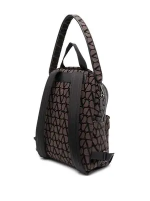 Valentino Garavani Toile Iconographe Backpack - Brown