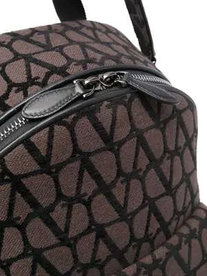 Valentino Garavani Toile Iconographe Backpack - Brown
