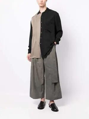 ZIGGY CHEN Pinstriped Wide-leg Trousers