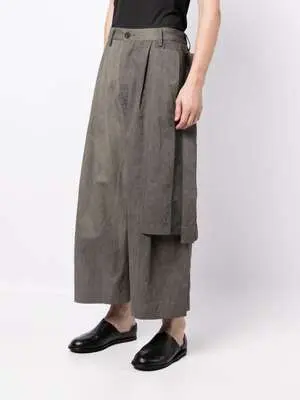 ZIGGY CHEN Pinstriped Wide-leg Trousers