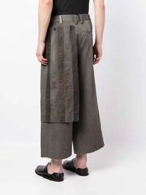 ZIGGY CHEN Pinstriped Wide-leg Trousers