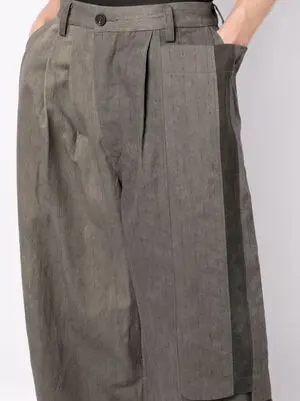 ZIGGY CHEN Pinstriped Wide-leg Trousers