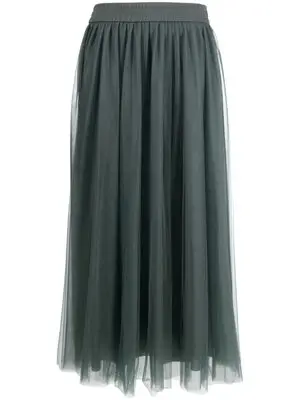 Fabiana Filippi Elasticated-waist Tulle Midi Skirt