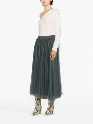 Fabiana Filippi Elasticated-waist Tulle Midi Skirt