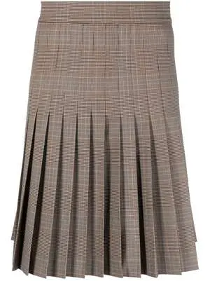Moschino Checked Pleated Skirt