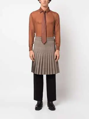Moschino Checked Pleated Skirt