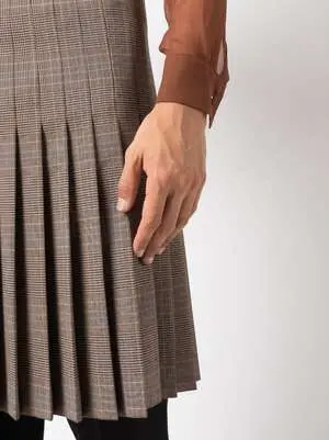 Moschino Checked Pleated Skirt