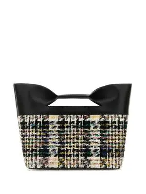 Alexander McQueen The Bow Small Tweed Tote Bag - Black