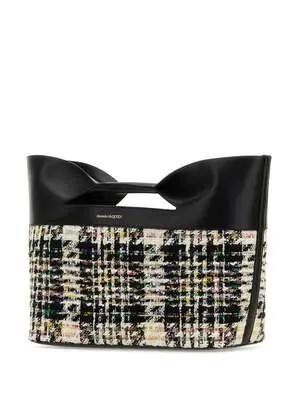 Alexander McQueen The Bow Small Tweed Tote Bag - Black